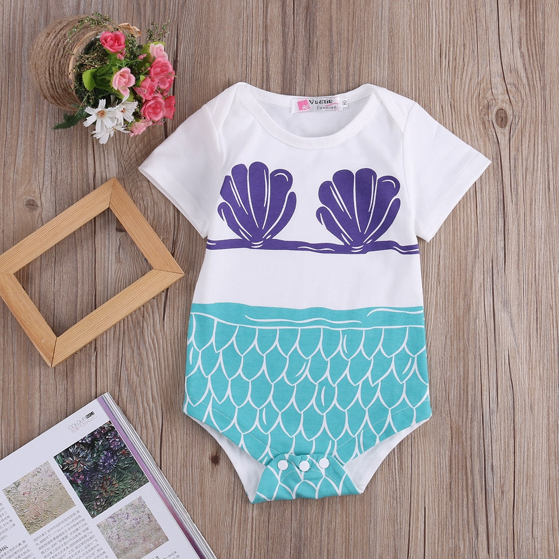 Mermaid Shell Onesie for Baby & Toddler Girls - MoonBun