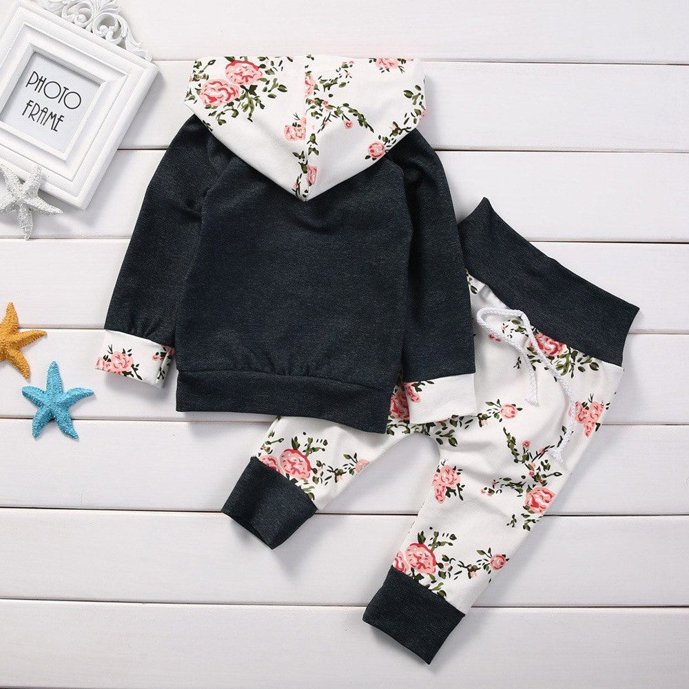 Stylish Baby Floral Tracksuit 2pcs Set for Sale